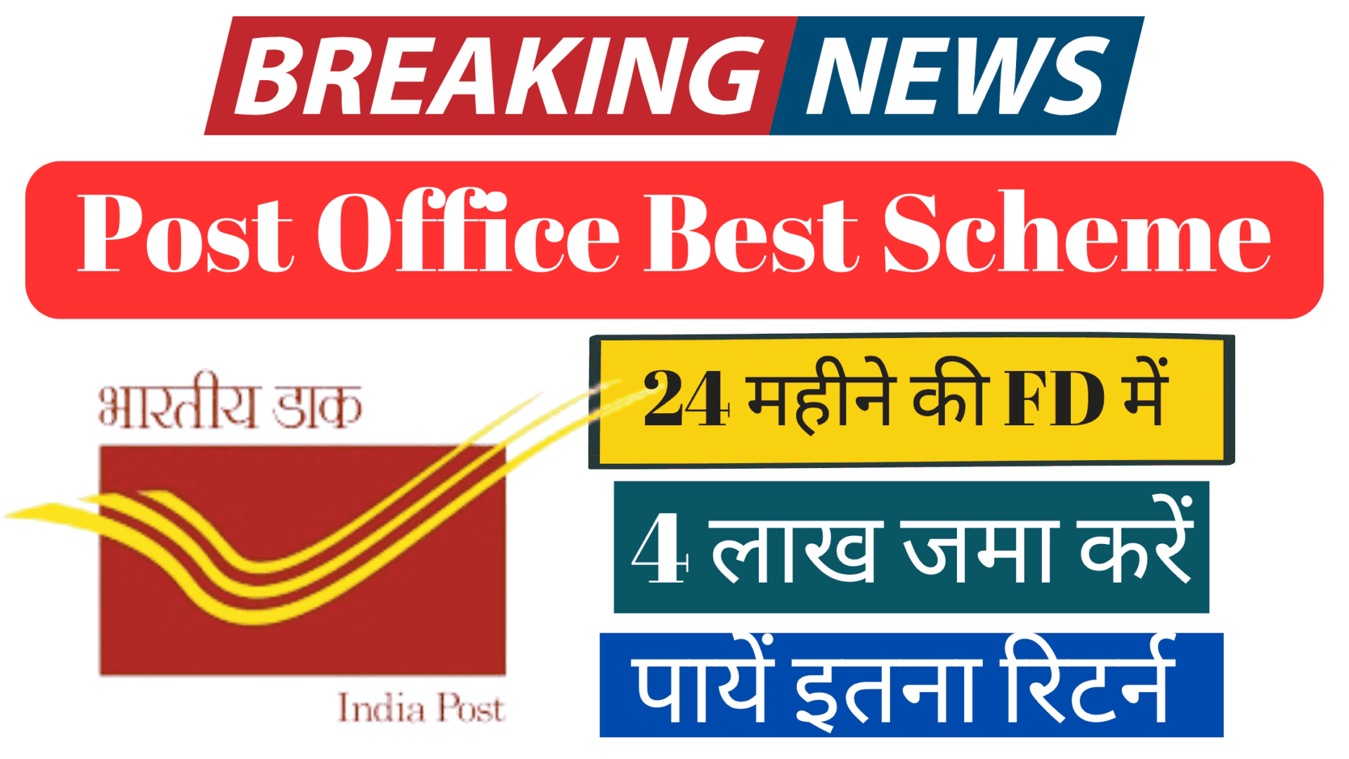 Post Office Best Scheme: 24 महीने की FD में ₹4,00,000 जमा करें और पाएं ...